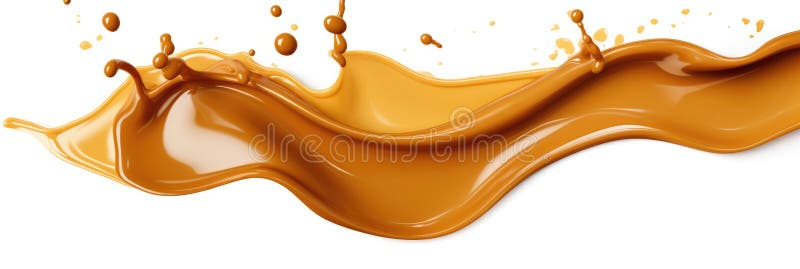 An Artistic Representation of a Caramel Splash Isolated and Presented ...