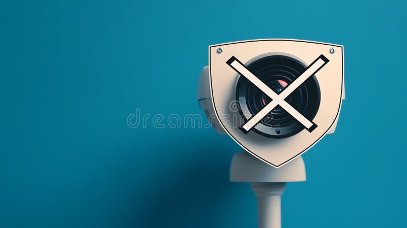Privacy Shield Over CCTV Camera Illustration Stock Illustration ...