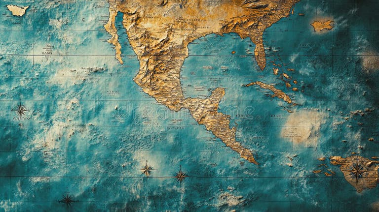 A Detailed Topographical Map of Central America Showcases Vibrant ...