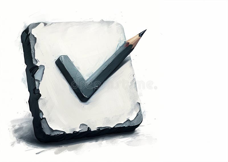 Artistic Representation of a Check Mark on a Textured Surface with a ...