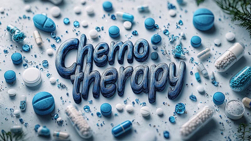 Creative Chemotherapy Lettering Surrounded by Pills and Capsules Stock ...