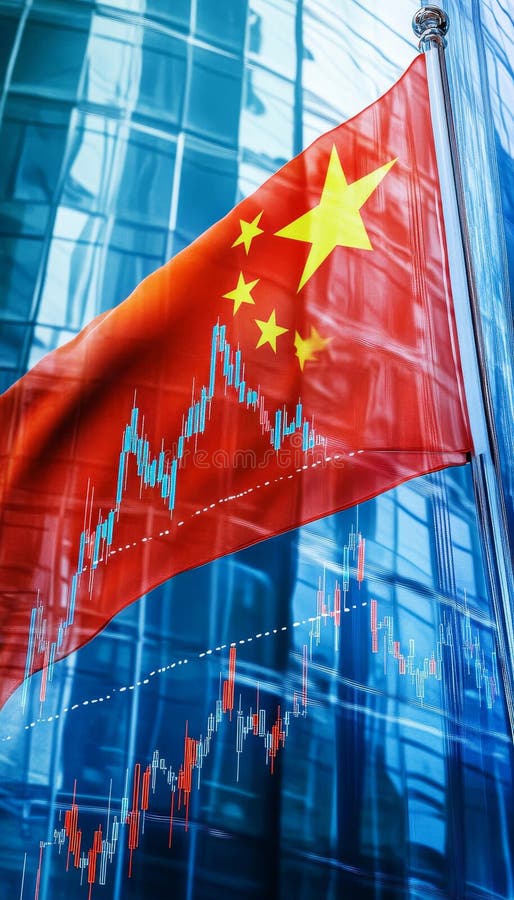 Artistic Representation of Chinese Flag with Economic Growth Graph ...