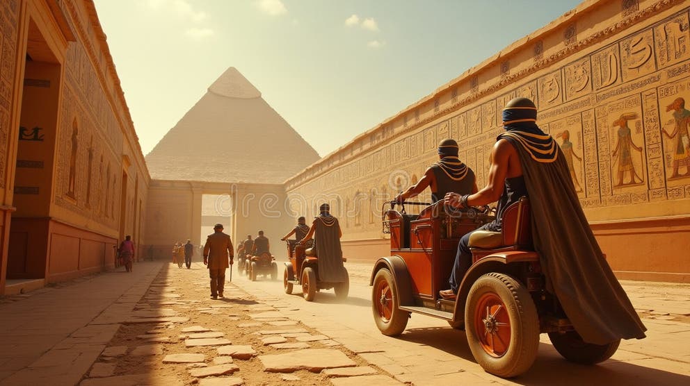 Chronological Adventure in Ancient Egypt Stock Illustration ...