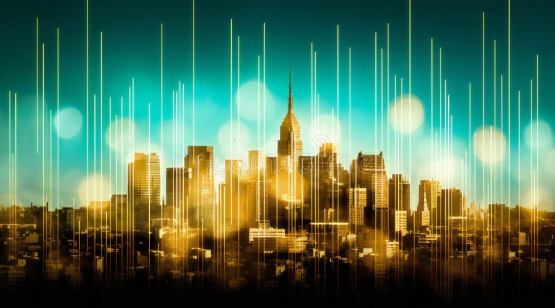 Urban Insights: Abstract Cityscape with Vertical Bar Graph Lines Stock ... Urban Insights: Abstract Cityscape with Vertical Bar Graph Lines Stock ...