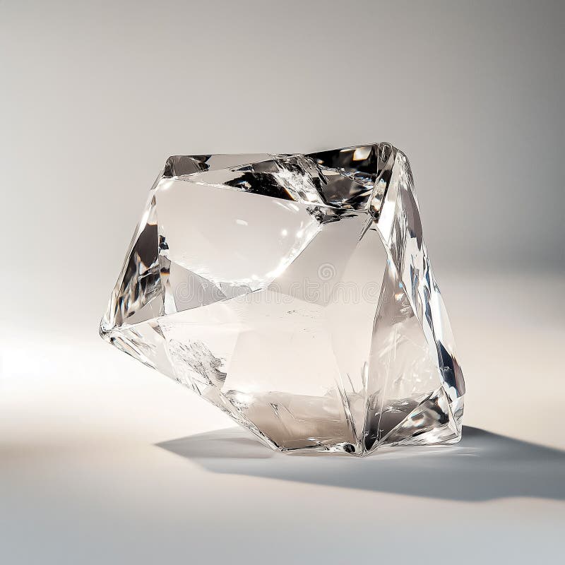 An Artistic Representation of a Clear Crystal Reflecting Light, Ideal ...