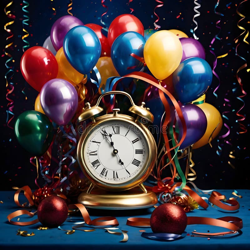 An Artistic Representation of a Clock Stock Illustration - Illustration ...