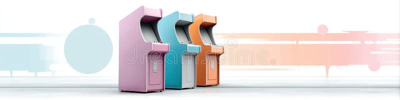 Artistic Representation of Colorful Whimsical Broken Arcade Machines ...