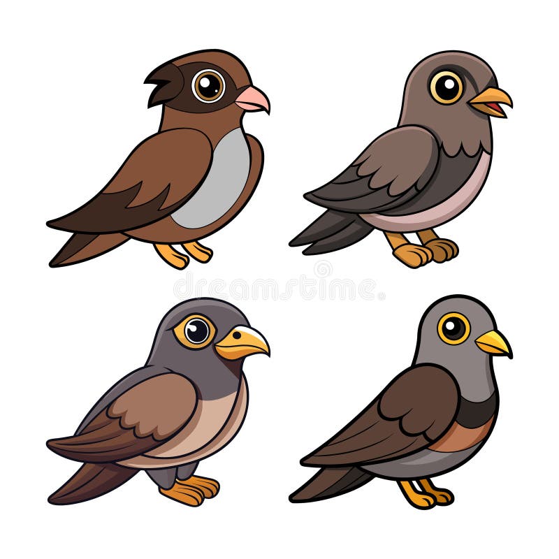 Realistic Common Nighthawk Bird Illustration Stock Vector ...