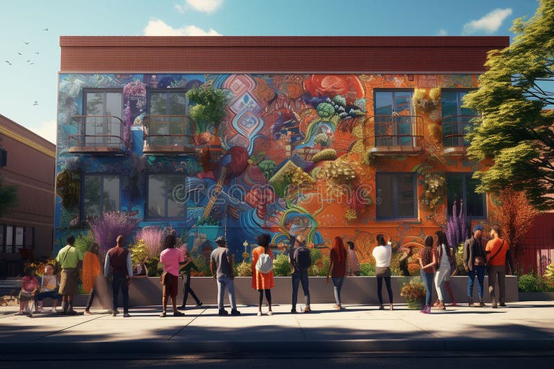 Artistic Representation of a Community Art Stock Illustration ...