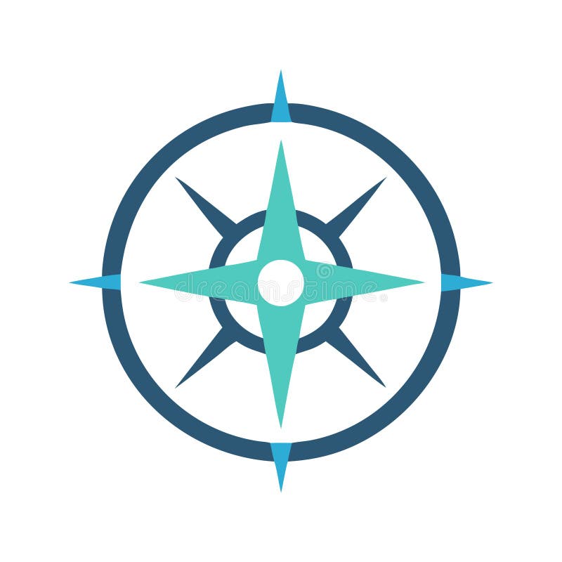 Artistic Compass Rose Illustration Icon Stock Vector - Illustration of ...