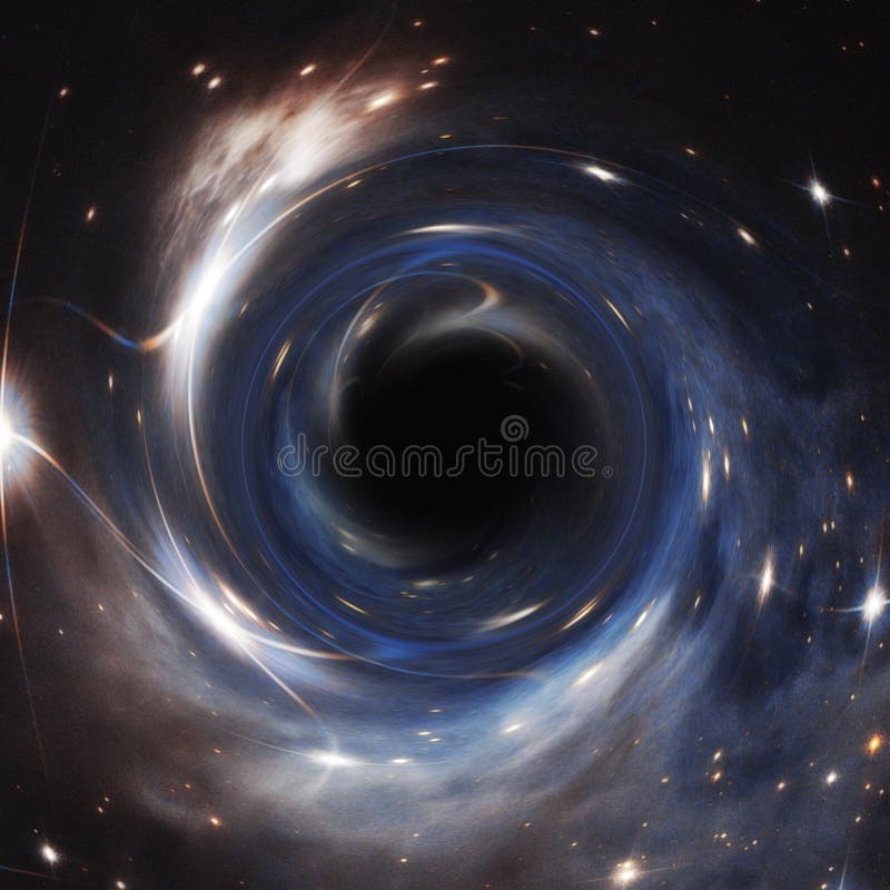 Artistic Representation of a Cosmic Black Hole Stock Illustration ...