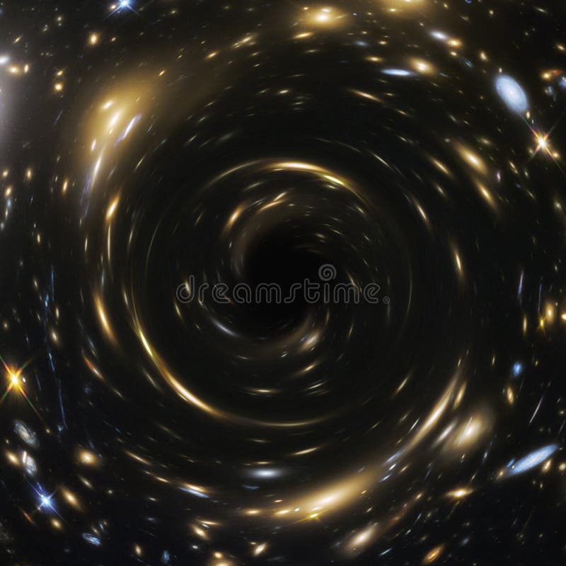 Artistic Representation of a Cosmic Black Hole Stock Illustration ...
