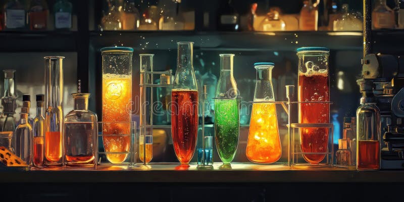 Artistic Representation of Creating Soft Drinks in Test Tubes with ...
