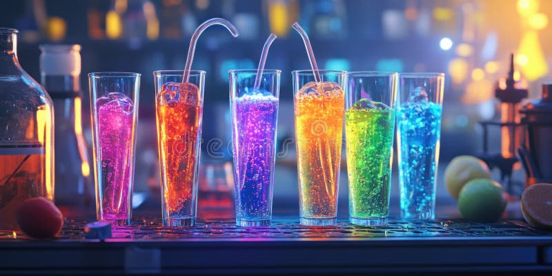 Artistic Representation of Creating Soft Drinks in Test Tubes with ...