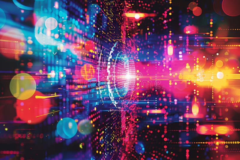 Artistic Representation of Cyber Security in Vibrant Colors. Stock ...