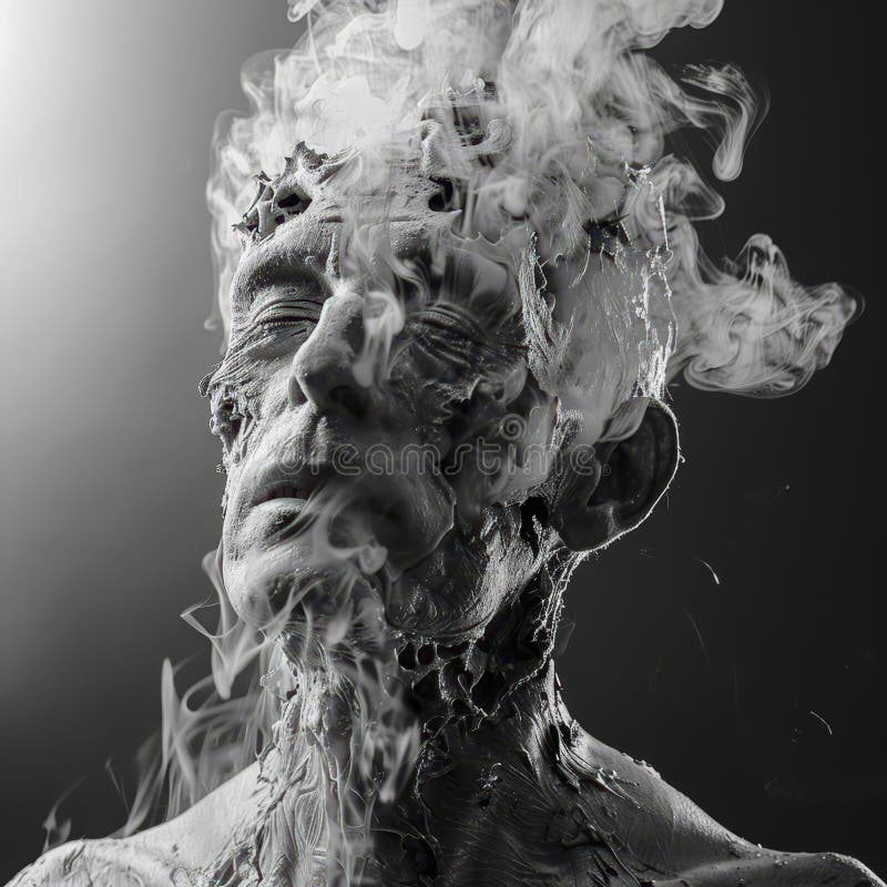 Artistic Representation of a Distorted Human Face Surrounded by ...