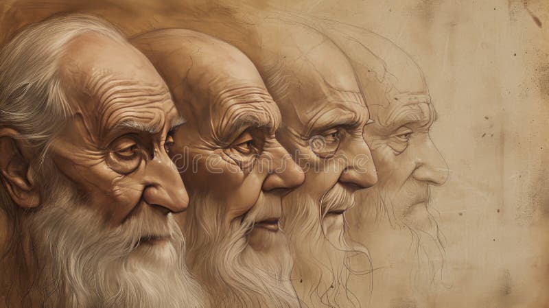 Sequential Aging Faces of an Elderly Man Stock Photo - Image of blur ...