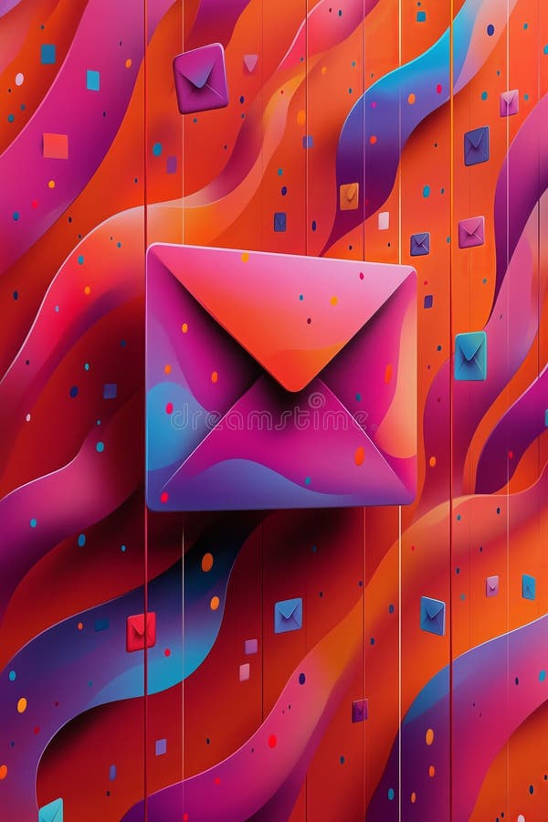 Colorful Abstract Envelope Design Showcasing Vibrant Waves and Playful ...