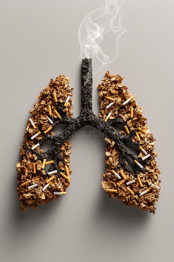 Artistic Representation Exploring Lungs that are Filled with Cigarettes ...