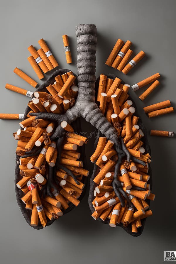 Artistic Representation Exploring Lungs that are Filled with Cigarettes ...