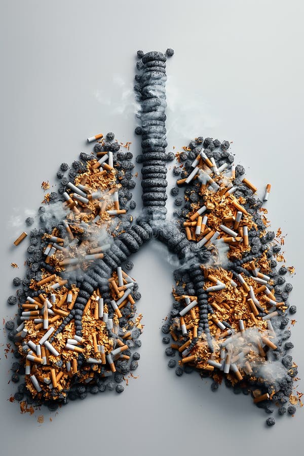 Artistic Representation Exploring Lungs that are Filled with Cigarettes ...