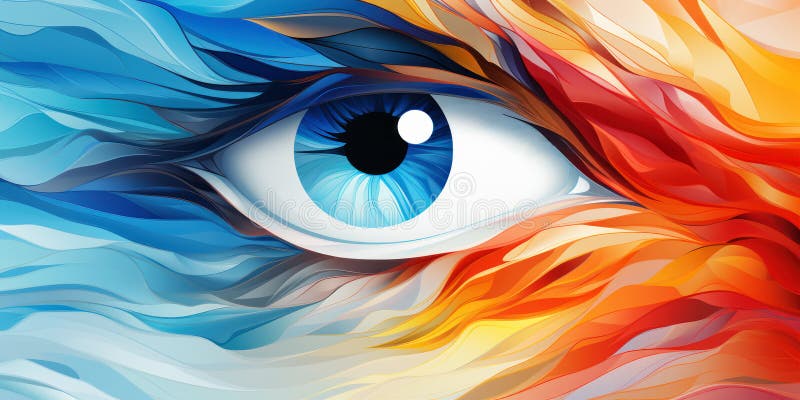Abstract Eye Wave Art. AI Generation Stock Image - Image of fluid ...