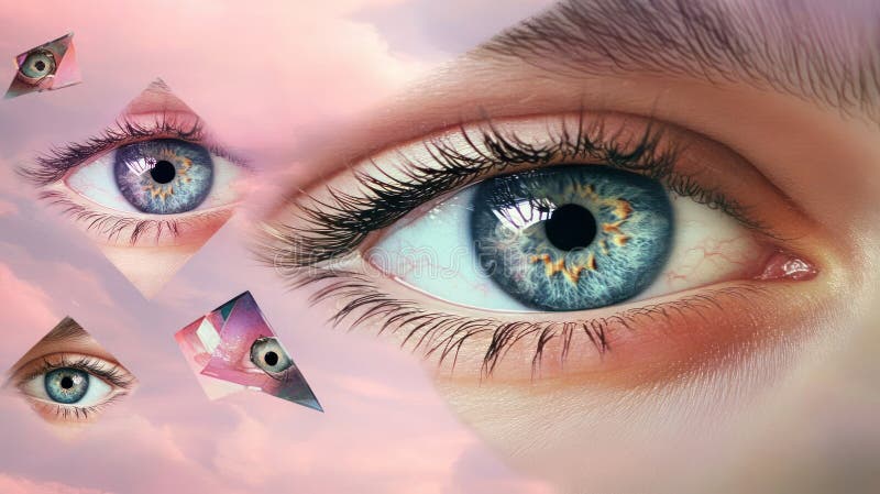 An Artistic Representation of Eyes with Surreal Elements, Blending ...