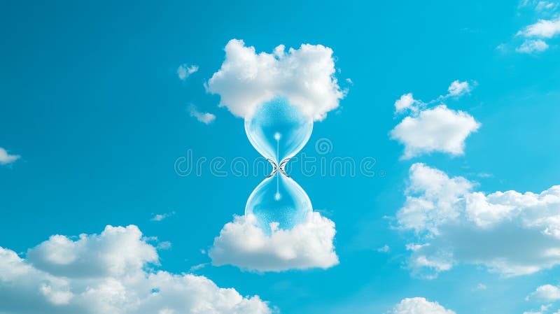 A Surreal Image of an Hourglass Formed by Clouds in a Blue Sky. this ...