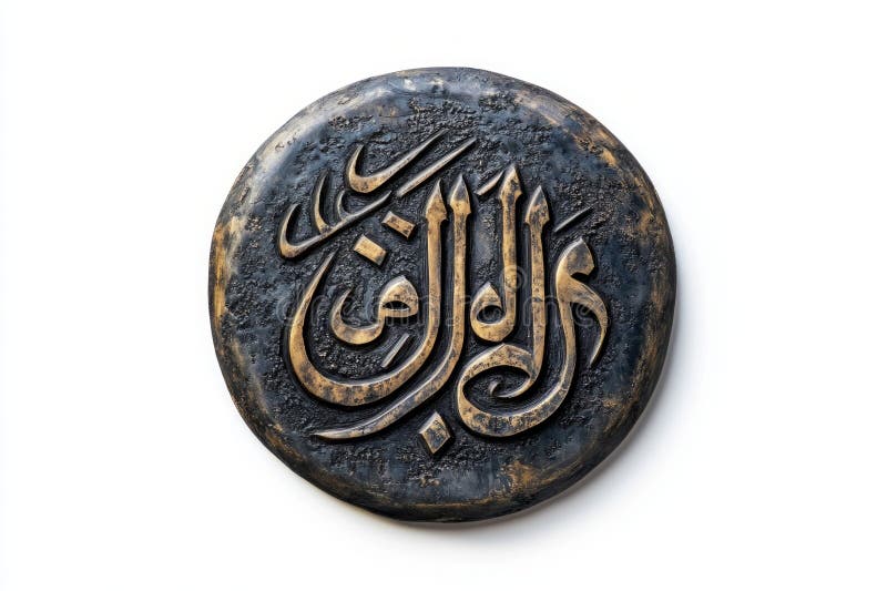 A Beautifully Crafted Round Emblem Showcasing Intricate Arabic ...