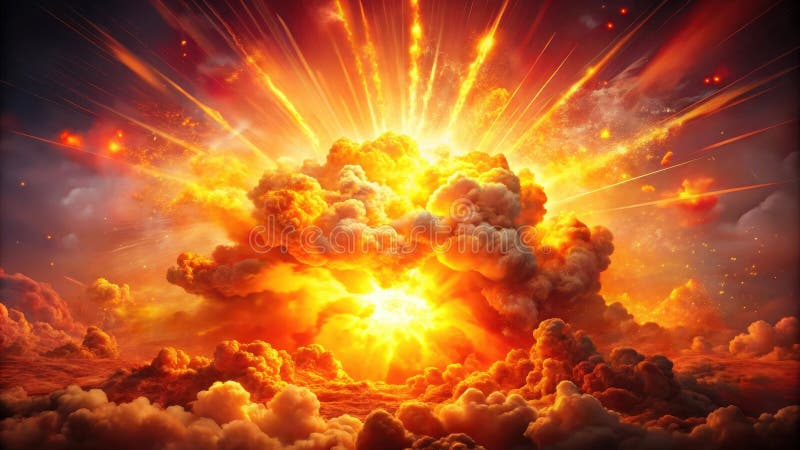 Fiery Explosion in a Dramatic Sky a Powerful Visual Representation of ...