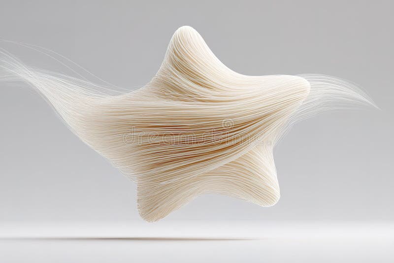 Artistic Representation of a Floating Star Shape Made of Flowing ...