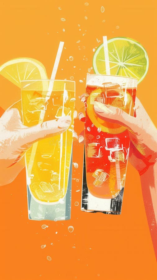 Colorful Cocktail Party. Share Drinks High Detailed Drink Concept Stock ...