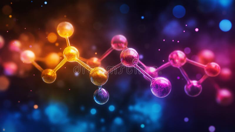 Artistic Representation of Gas Molecules in Vibrant Neon Colors Stock ...