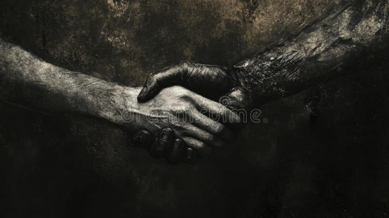 Artistic Representation of a Grunge Style Handshake Symbolizing Unity ...