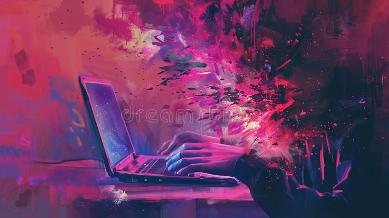 Artistic Representation of an Hacking Attack Stock Photo - Image of ...