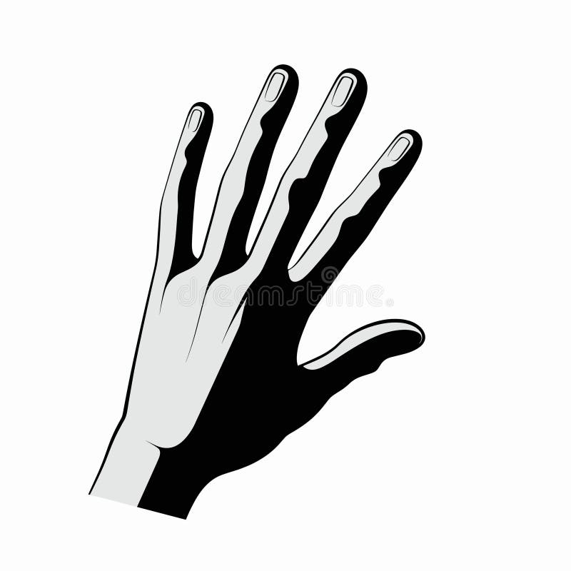 Artistic Representation of a Hand Showing Contrasting Light and Shadow ...