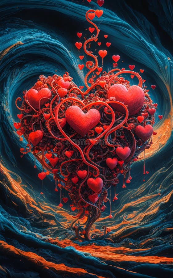 Nested Love: Heart Inside Heart Stock Illustration - Illustration of ...