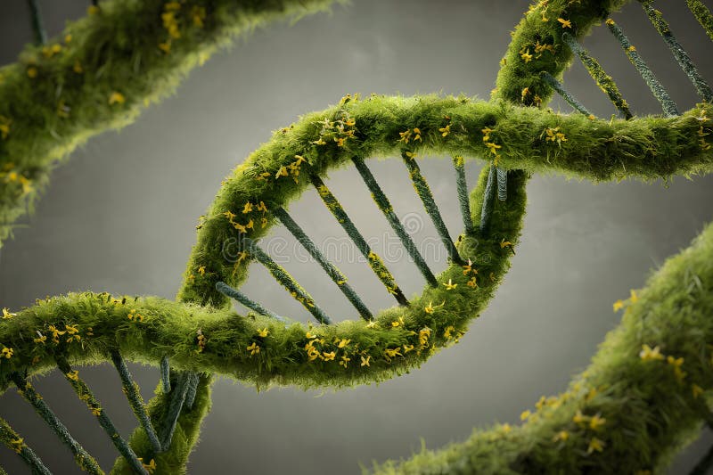 Artistic Representation Helical Structure of Green Moss with Tiny ...