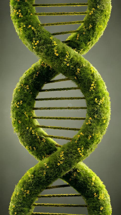 Artistic Representation Helical Structure of Green Moss with Tiny ...