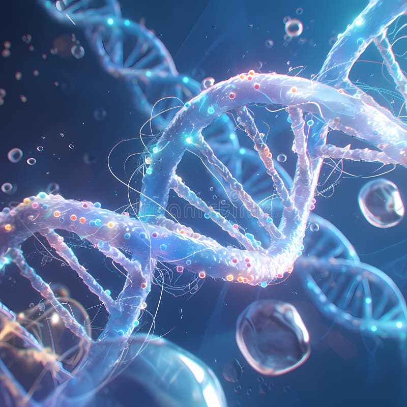 Illuminating DNA Strands, Abstract and Scientific Conceptual Image ...