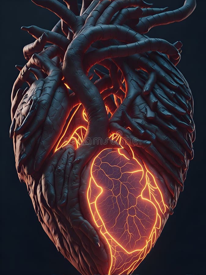 Artistic Representation of the Human Heart. AI Generated Stock ...