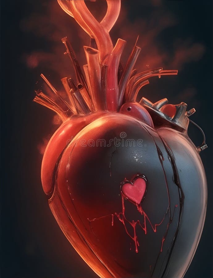 Artistic Representation of the Human Heart. AI Generated Stock ...