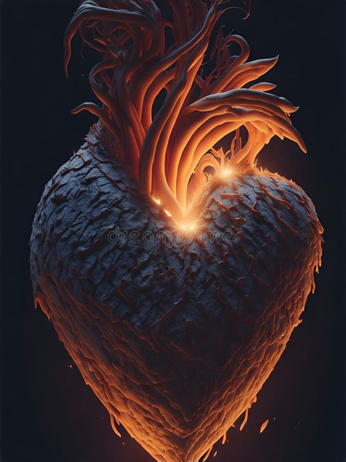 Artistic Representation of the Human Heart. AI Generated Stock ...