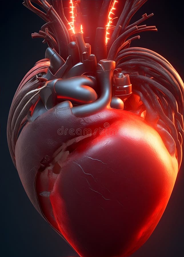 Artistic Representation of the Human Heart. AI Generated Stock ...