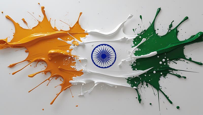 Indian Flag Abstract Paint Splatter Stock Illustration - Illustration ...