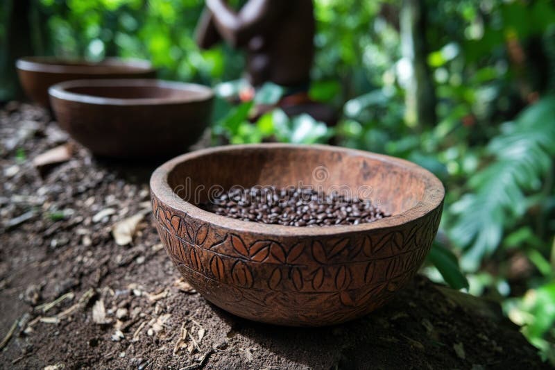 An Artistic Representation of Kava Root, with a Traditional Bowl Ready ...