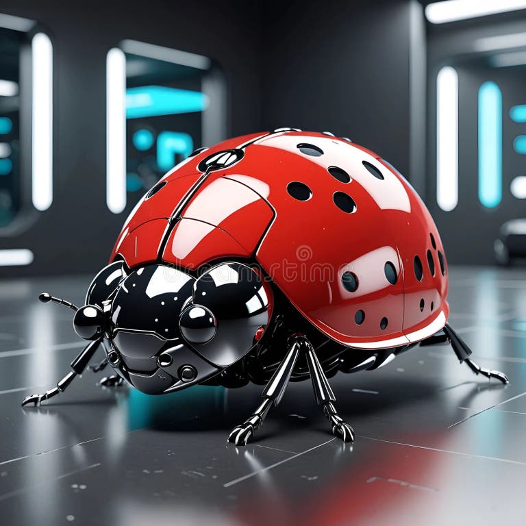 An Artistic Representation of a Ladybug Featuring Advanced Robotic ...