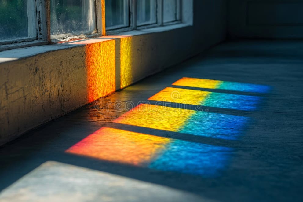 Artistic Representation of Light Refraction and Prism Effects Projected ...