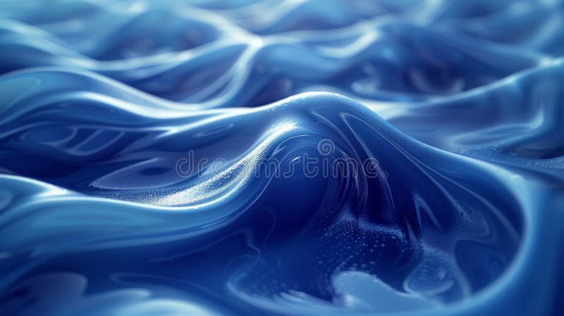 Abstract Liquid Waves with Blue Tones, Creating Captivating Fluid ...