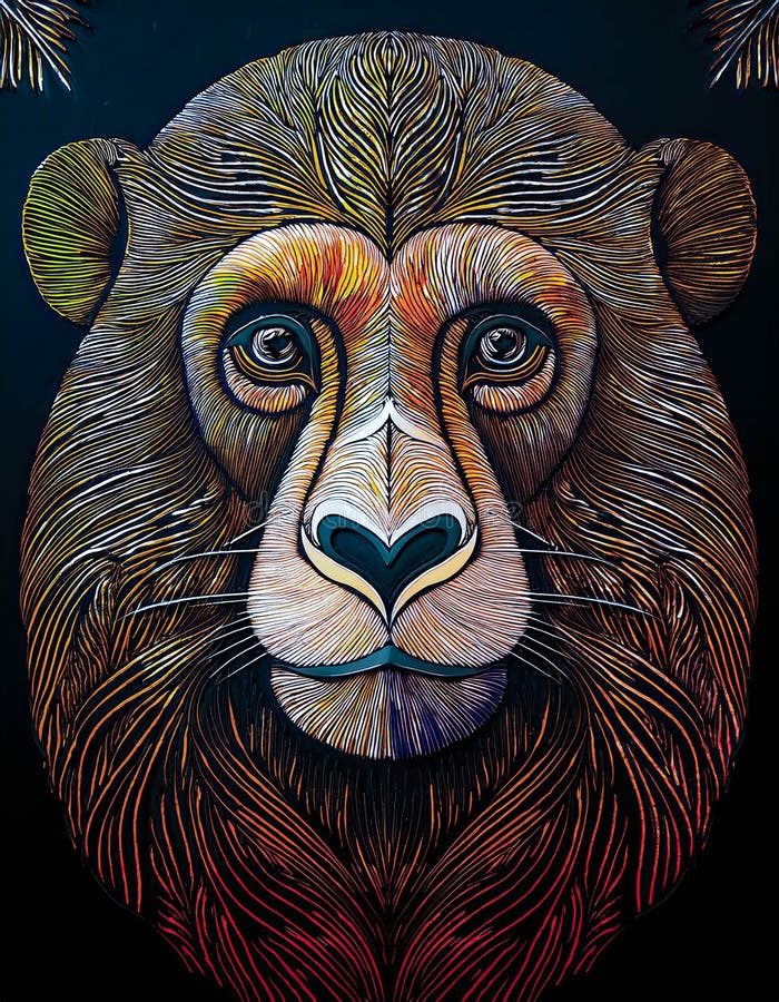 Artistic Representation of a Monkey Face Created Using Basic Geometric ...